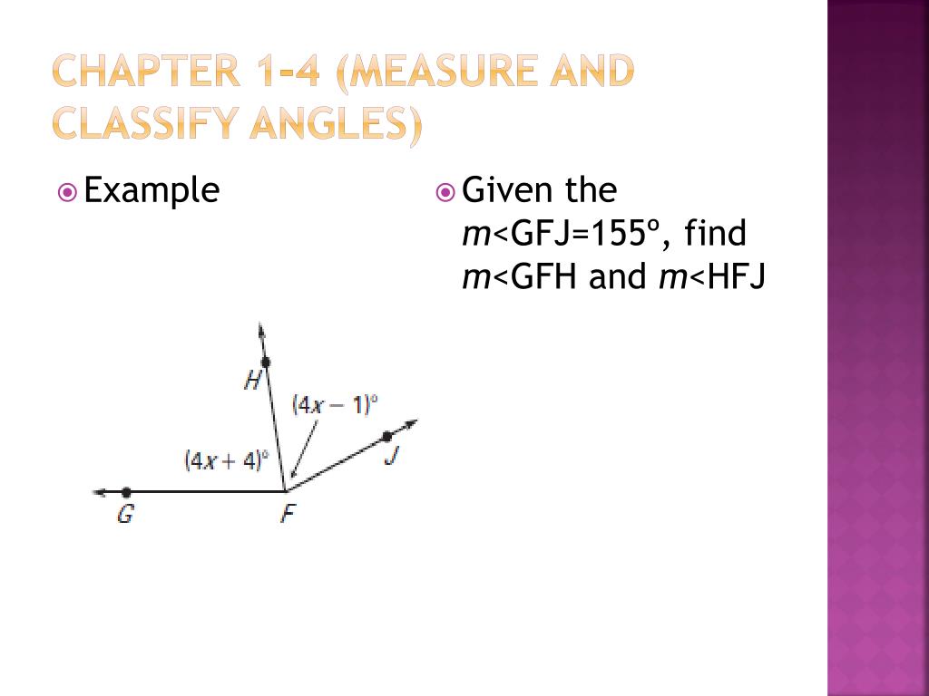 PPT - Chapter 1-4 (Measure and Classify Angles) PowerPoint Presentation ... PPT - Chapter 1-4 (Measure and Classify Angles) PowerPoint Presentation ...