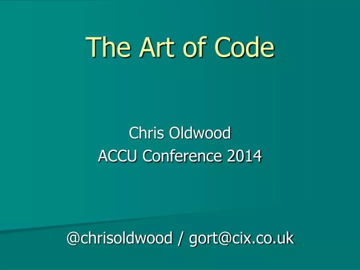 PPT - The Art of Code PowerPoint Presentation, free download - ID:5585057