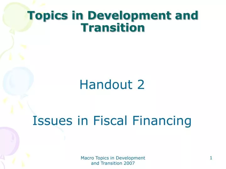 PPT - Topics in Development and Transition PowerPoint Presentation ...