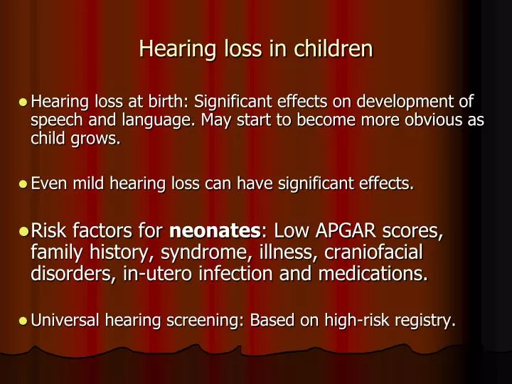 PPT - Hearing loss in children PowerPoint Presentation, free download ...
