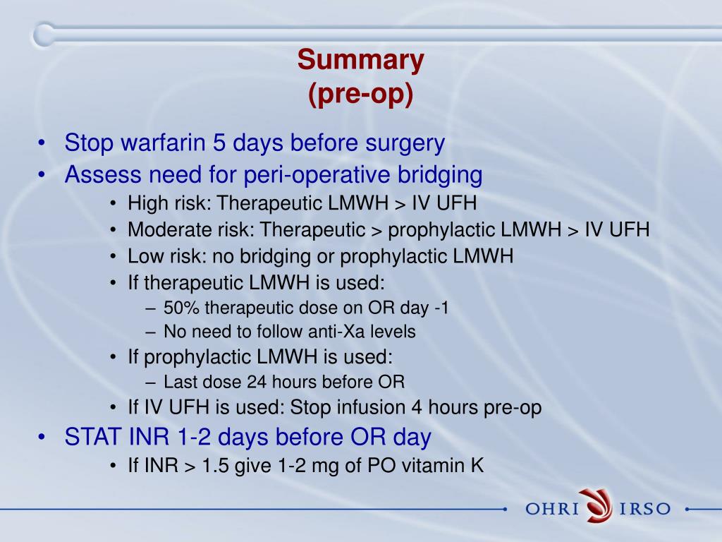PPT - Peri-operative management of anticoagulation PowerPoint ... PPT - Peri-operative management of anticoagulation PowerPoint ...