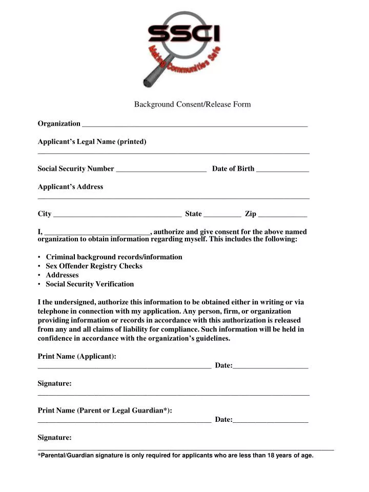 PPT - Background Consent/Release Form PowerPoint Presentation, free ...