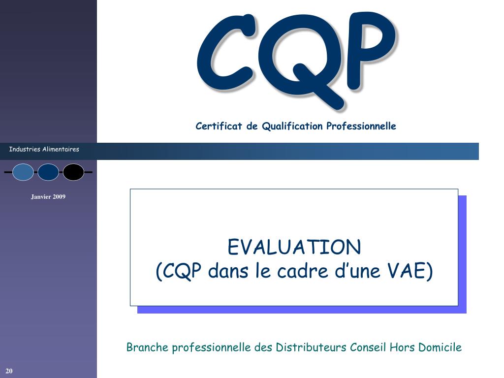 PPT - CQP Certificat de Qualification Professionnelle PowerPoint ...