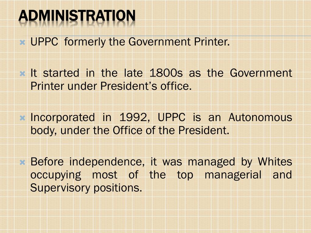PPT - UGANDA PRINTING AND PUBLISHING CORPORATION (UPPC) FORMER ...