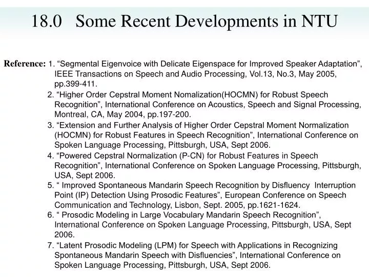 PPT - 18.0 Some Recent Developments in NTU PowerPoint Presentation ...