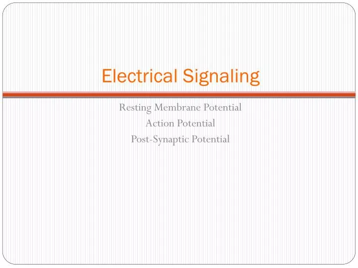 PPT - Electrical Signaling PowerPoint Presentation, free download - ID ...