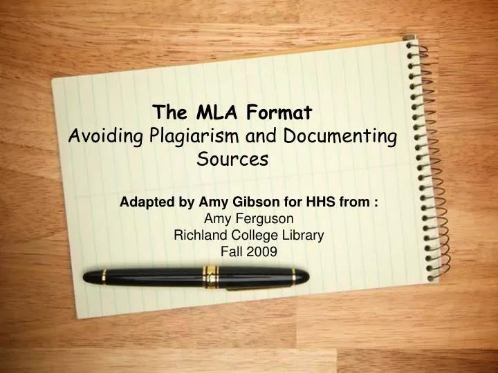 PPT - The MLA Format Avoiding Plagiarism and Documenting Sources ...