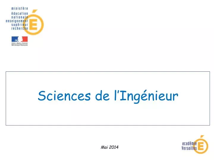 PPT - Sciences de l’Ingénieur PowerPoint Presentation, free download ...