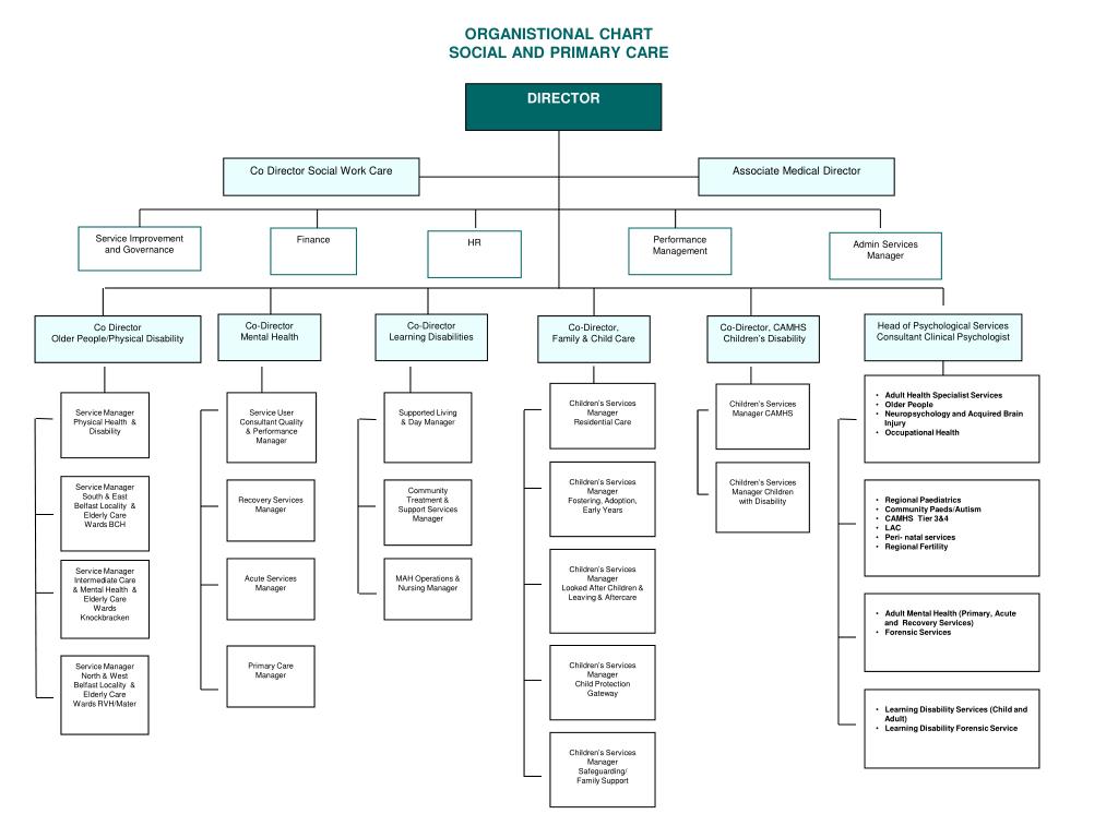 PPT - ORGANISTIONAL CHART SOCIAL AND PRIMARY CARE PowerPoint ...