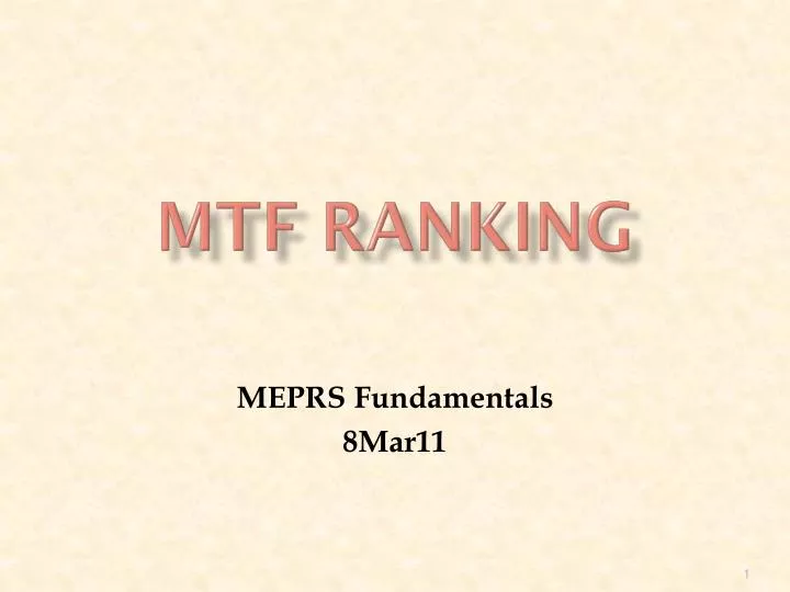 PPT - MTF RANKING PowerPoint Presentation, free download - ID:5592784