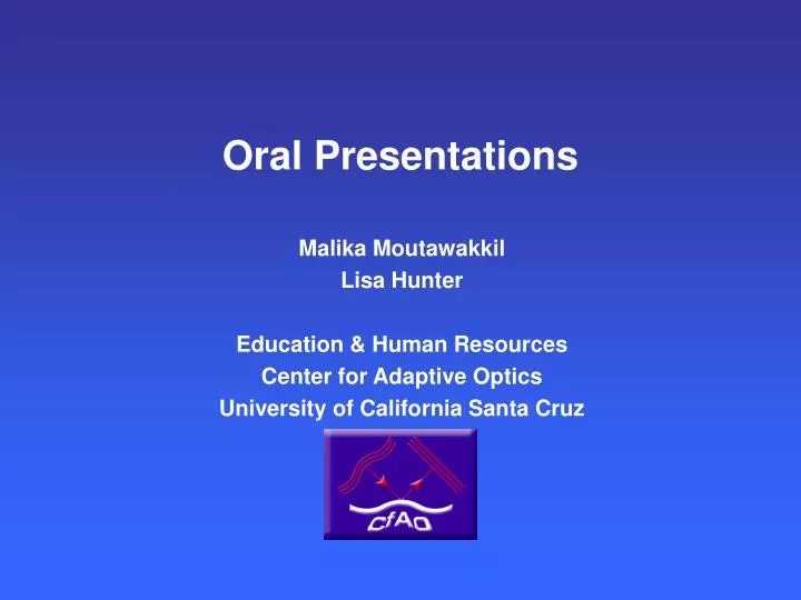 PPT - Oral Presentations PowerPoint Presentation, free download - ID ...