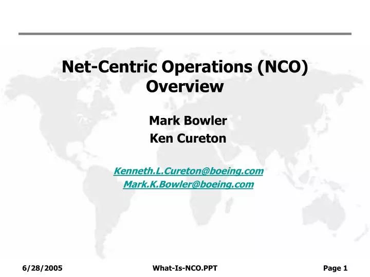 PPT - Net-Centric Operations (NCO) Overview PowerPoint Presentation ...