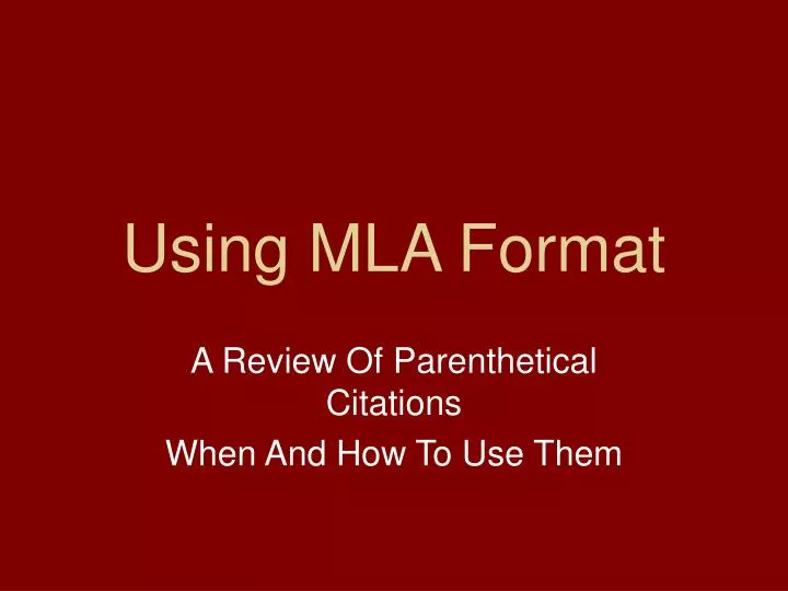 PPT Using MLA Format PowerPoint Presentation Free Download ID 5594749