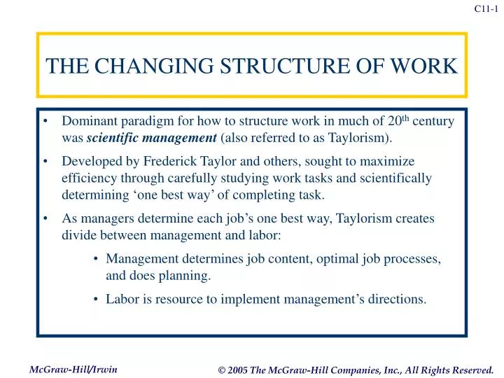 PPT - THE CHANGING STRUCTURE OF WORK PowerPoint Presentation, free ...