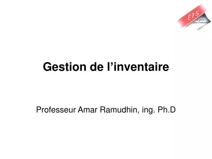 PPT - Gestion de l’inventaire PowerPoint Presentation, free download ...