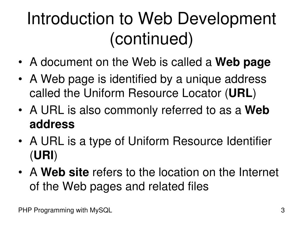 Ppt Chapter 1 Introduction To Web Development Php Programming With Mysql Powerpoint