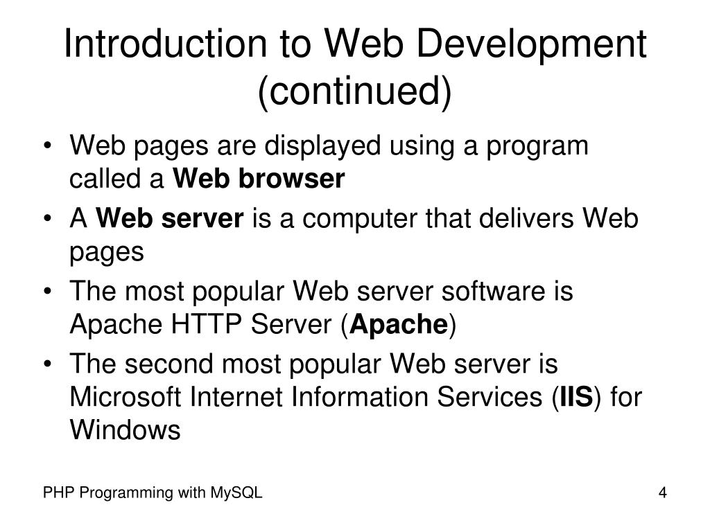 Ppt Chapter 1 Introduction To Web Development Php Programming With Mysql Powerpoint