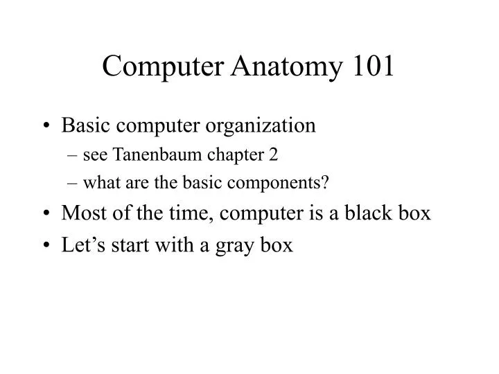 PPT - Computer Anatomy 101 PowerPoint Presentation, free download - ID ...