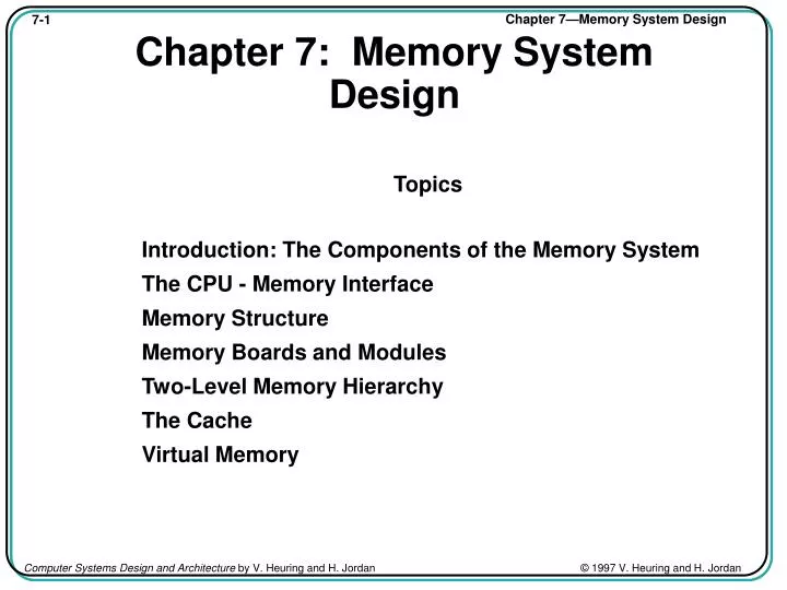 PPT - Chapter 7: Memory System Design PowerPoint Presentation, free ...