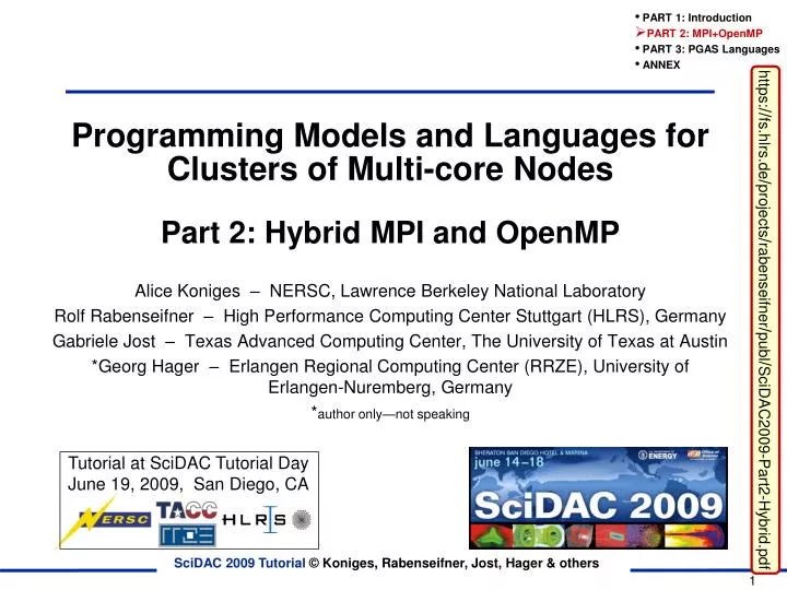 Ppt Programming Models And Languages For Clusters Of Multi Core Nodes