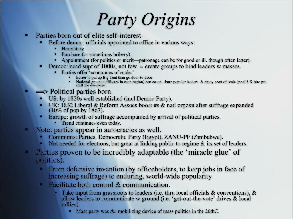 PPT - POL 1000 – Lecture 11: Political Parties & Electoral Systems ...
