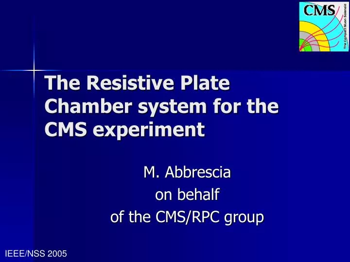 PPT - The Resistive Plate Chamber system for the CMS experiment ...