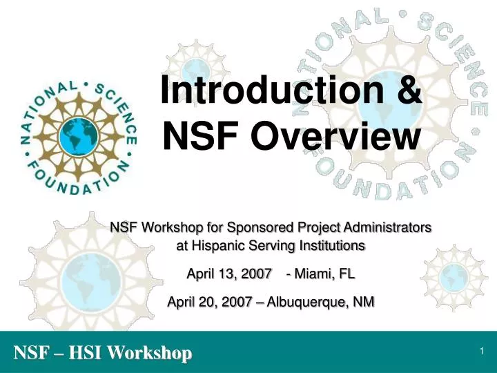 PPT - Introduction & NSF Overview PowerPoint Presentation, free ...