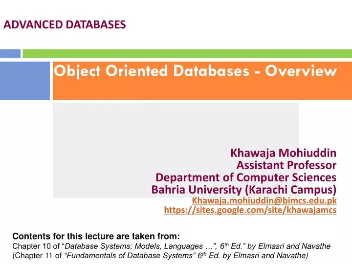 Ppt Object Oriented Databases Overview Powerpoint Presentation 4562