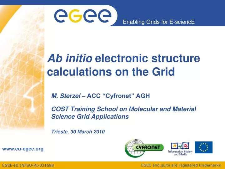 PPT - Ab initio electronic structure calculations on the Grid ...