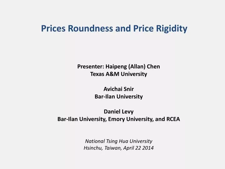 PPT - Prices Roundness and Price Rigidity PowerPoint Presentation, free ...