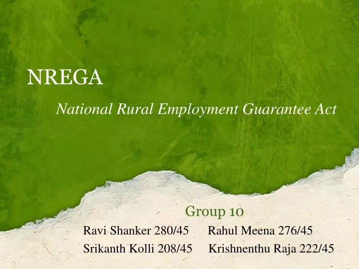 PPT - NREGA PowerPoint Presentation, free download - ID:5602264