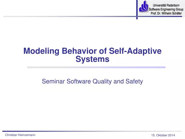 PPT - Modeling Behavior of Self-Adaptive Systems PowerPoint ...