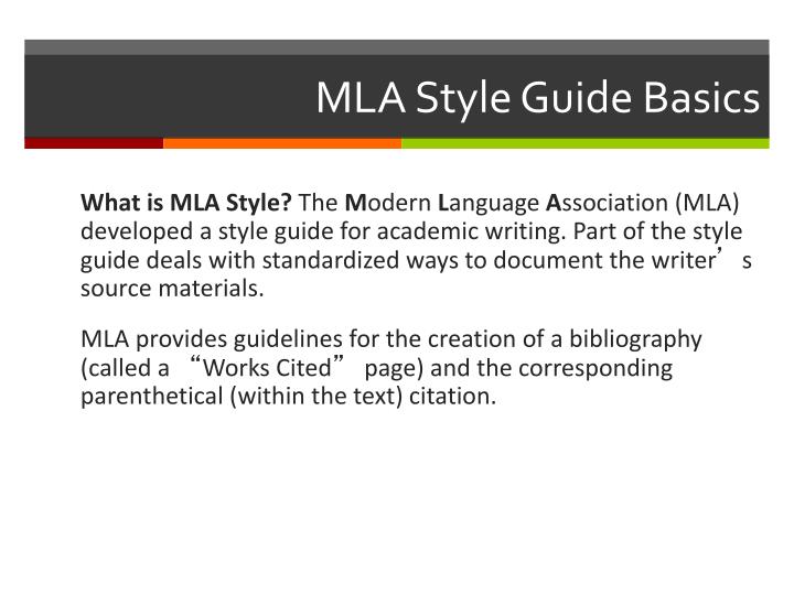 PPT - Middle School MLA Handbook PowerPoint Presentation - ID:5603260