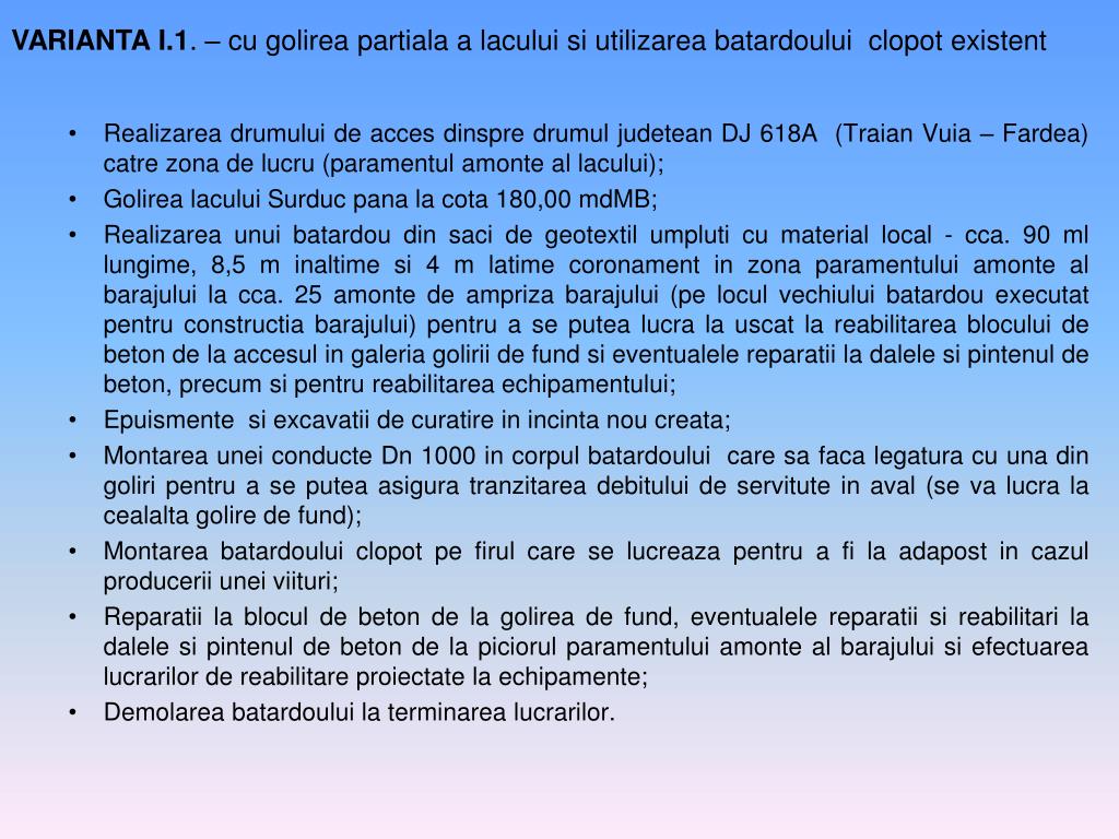 PPT - MARIREA GRADULUI DE SIGURANTA IN EXPLOATARE A ACUMULARII SURDUC ...