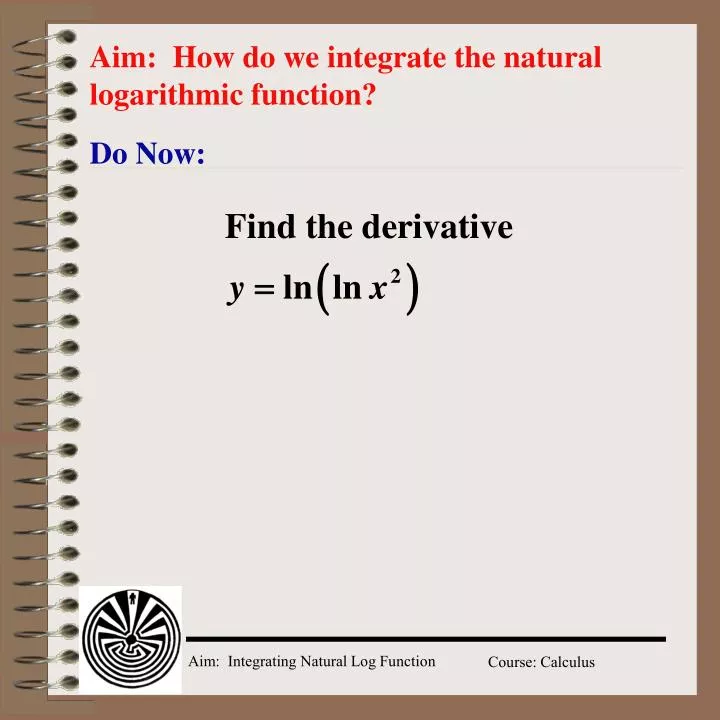 Ppt Aim How Do We Integrate The Natural Logarithmic Function