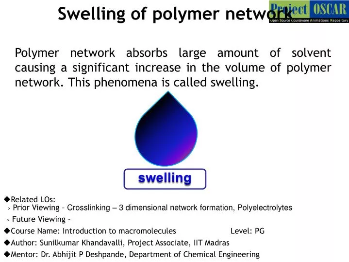 PPT - Swelling of polymer network PowerPoint Presentation, free ...