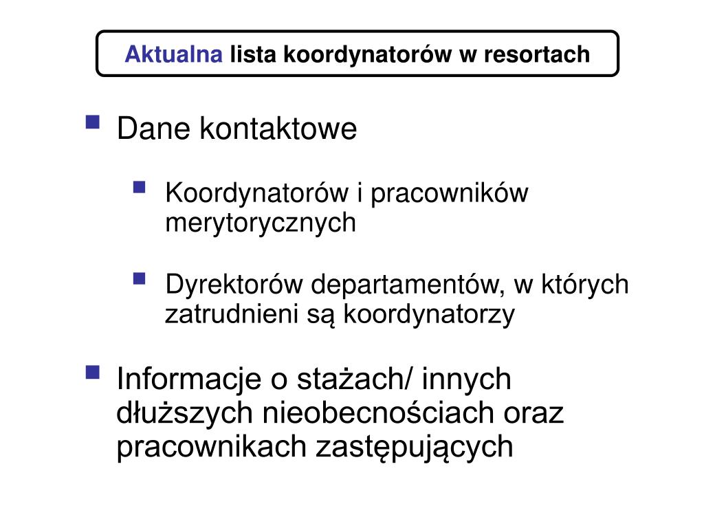 PPT - SPOTKANIE Z KOORDYNATORAMI 9 - 10 września 2010 roku PowerPoint ...