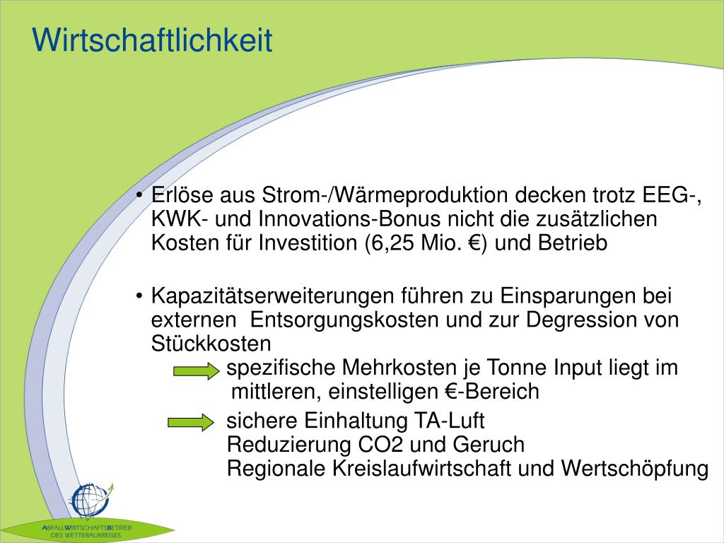 PPT - Ressourcennutzung durch Bioabfälle - Integration der Vergärung in ...
