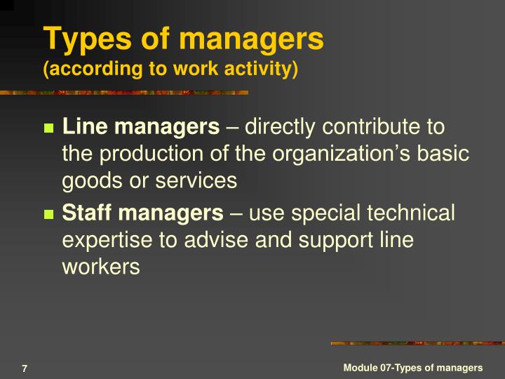 PPT - Types of managers PowerPoint Presentation - ID:5608698