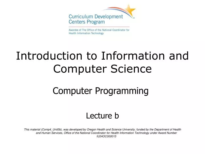 PPT - Introduction to Information and Computer Science PowerPoint ...
