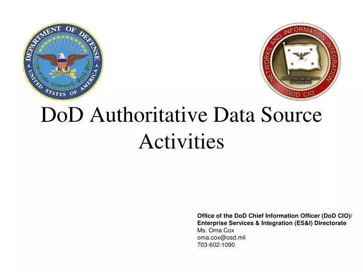 PPT - DoD Authoritative Data Source Activities PowerPoint Presentation ...