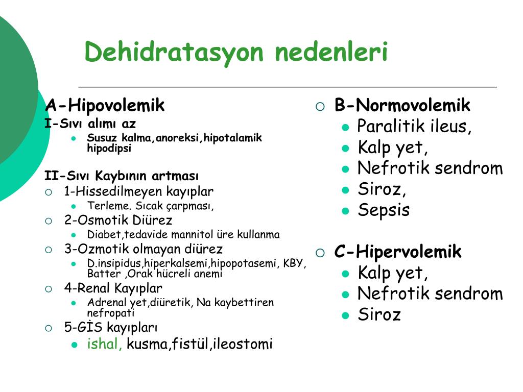 PPT - DEHİDRATASYON ve ORAL SIVI TEDAVİSİ PowerPoint Presentation, free ...
