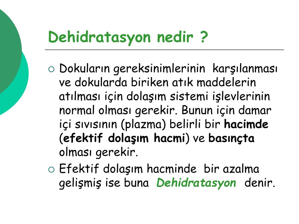 PPT - DEHİDRATASYON ve ORAL SIVI TEDAVİSİ PowerPoint Presentation, free ...