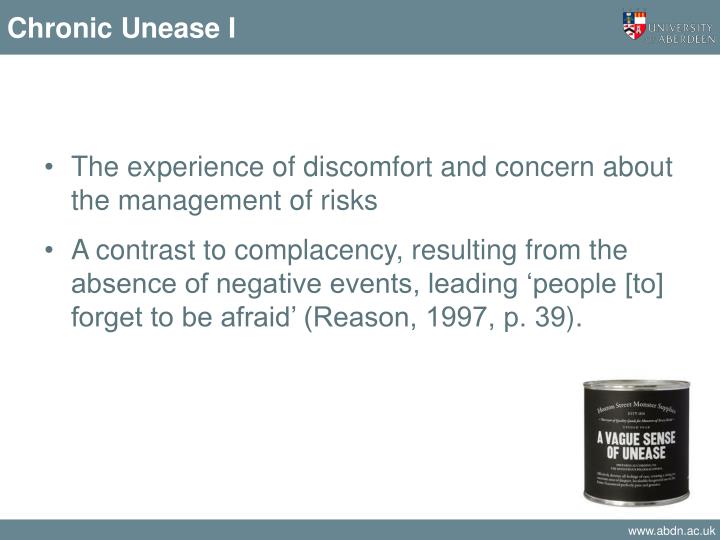 PPT - Chronic Unease: Not forgetting to be afraid Dr L. Fruhen ...