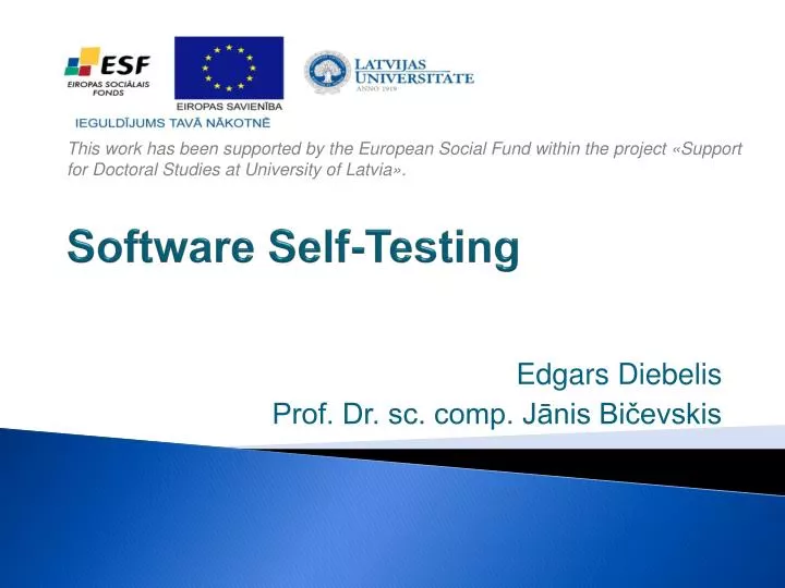 PPT - Software Self-Testing PowerPoint Presentation, free download - ID ...