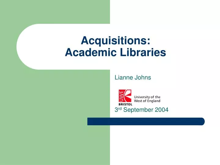 PPT - Acquisitions: Academic Libraries PowerPoint Presentation, free ...