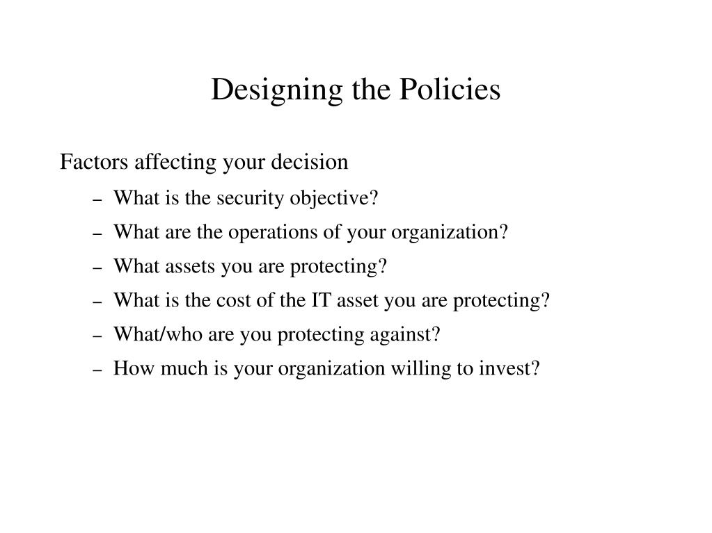 PPT - Information Technology Security Policy PowerPoint Presentation ...