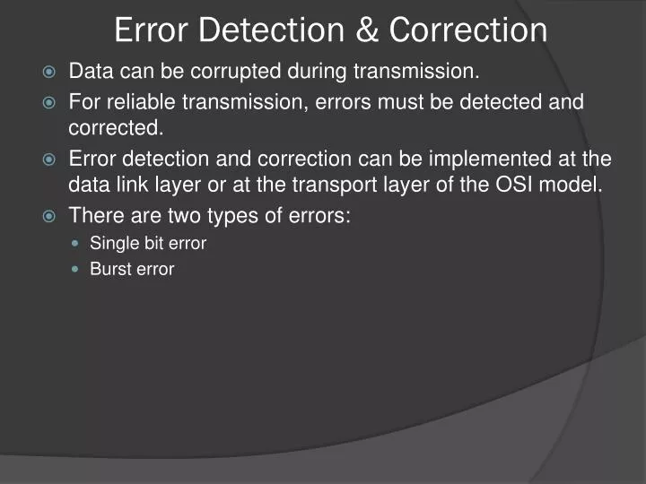 PPT - Error Detection & Correction PowerPoint Presentation, free ... PPT - Error Detection & Correction PowerPoint Presentation, free ...