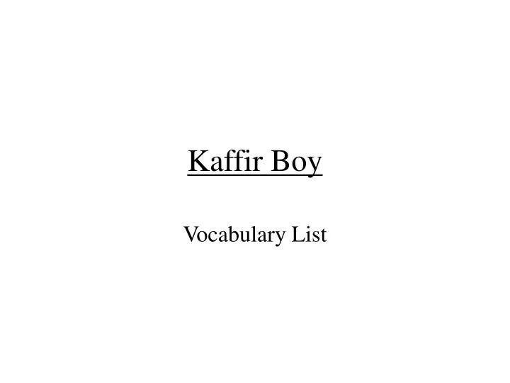 PPT - Kaffir Boy PowerPoint Presentation, free download - ID:5616852