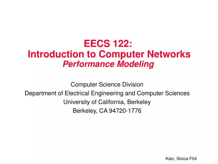 Ppt Eecs 122 Introduction To Computer Networks Performance Modeling 7584